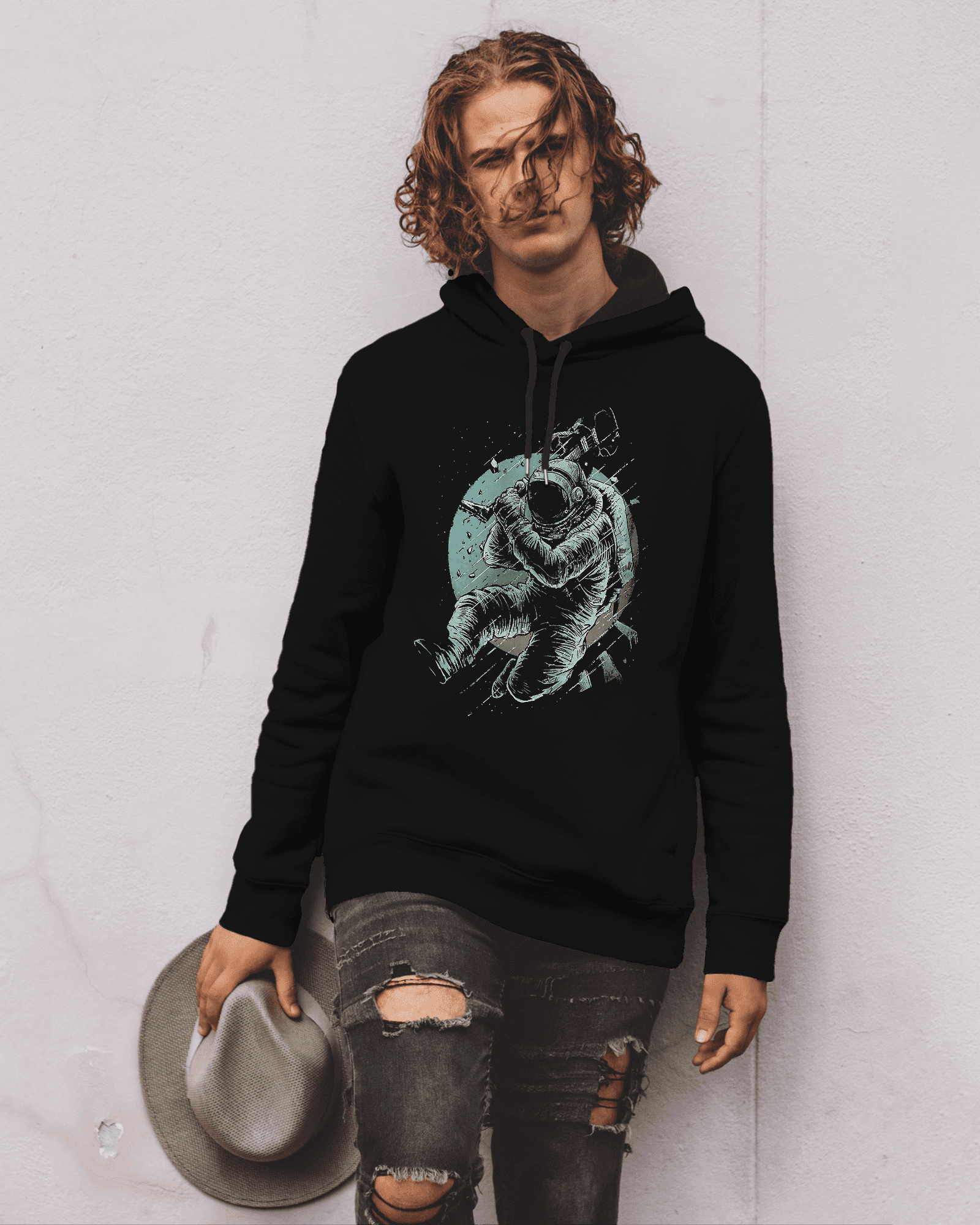 Bold basics - Men Super Soft Graphic Fleece Hoodie